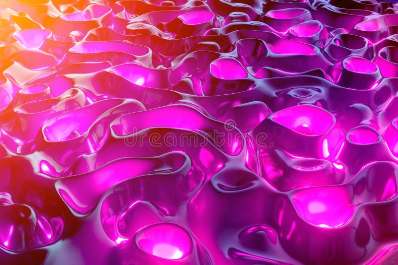 Abstract Wavy Liquid Texture Patterns 3D Rendering Stock Illustration ...