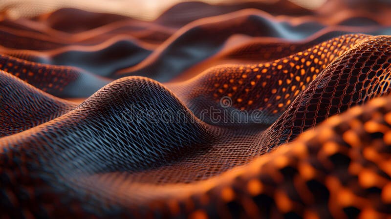 Abstract Wavy Mesh Pattern Design Orange and Dark Royalty Free Image ...