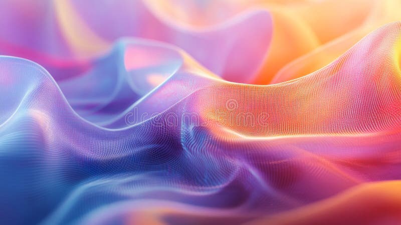 Abstract Wavy Mesh with Vibrant Gradient Colors Stock Illustration ...
