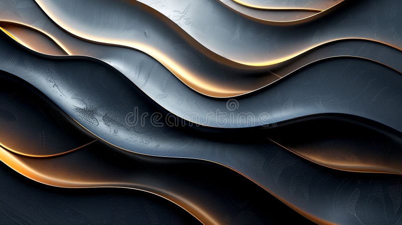 Abstract Wavy Metal Surface Stock Illustration - Illustration of shape ...