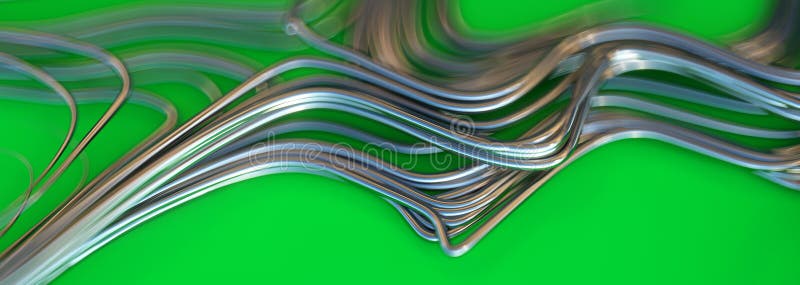 Abstract Wavy Metal Wire on Green Background Stock Illustration ...