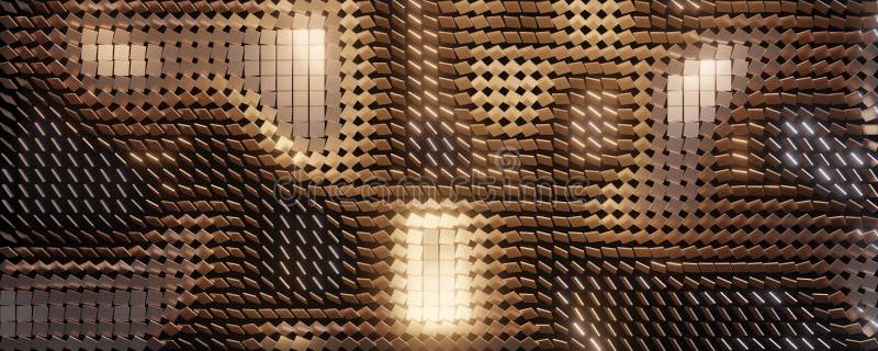 Abstract Wavy Metallic Grid with Lights Stock Illustration ...