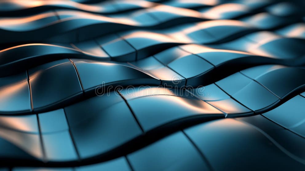 Abstract Wavy Metallic Surface Texture Design Stock Illustration ...