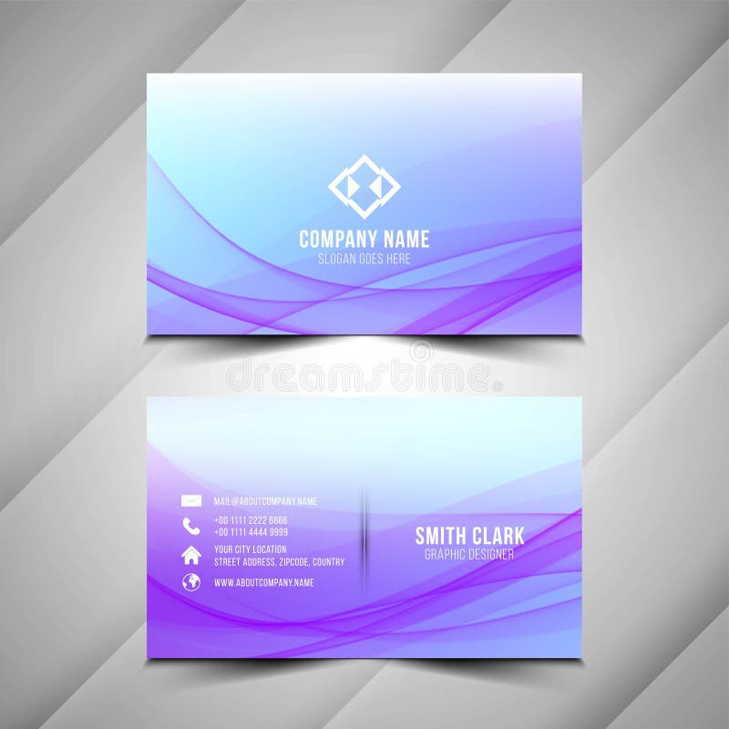 Abstract Wavy Modern Business Card Template Stock Vector - Illustration ...