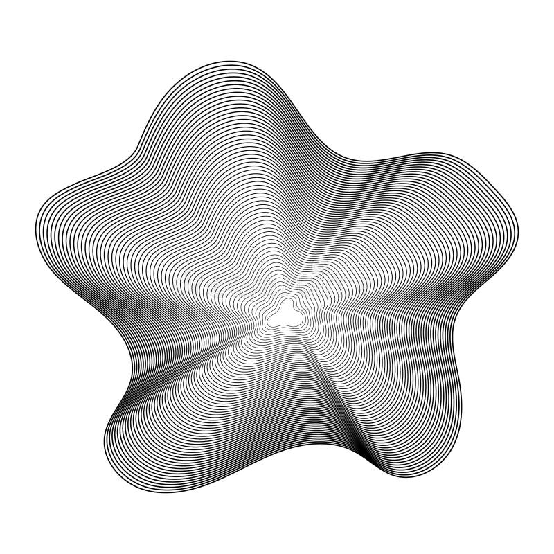 Abstract Wavy Object on Black Background Stock Vector - Illustration of ...