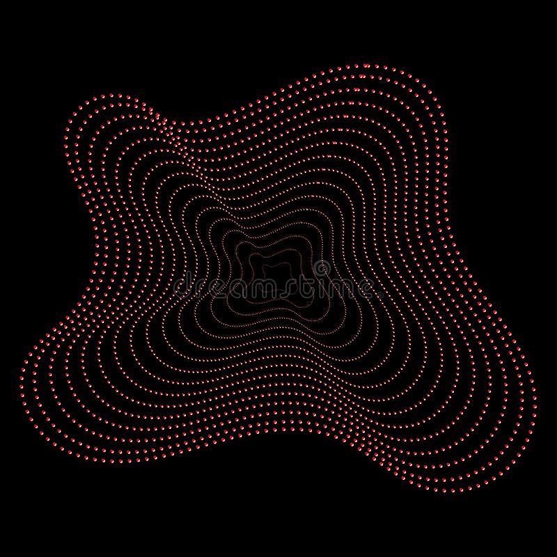 Abstract Wavy Object on Black Background Stock Vector - Illustration of ...