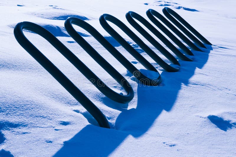 Wavy Object with Harsh Blue Shadows Covered with Snow Stock Image ...
