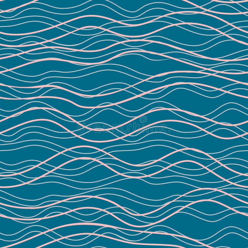 Ocean Stripes Seamless Vector Horizonal Wavy Pattern Stock Vector ...