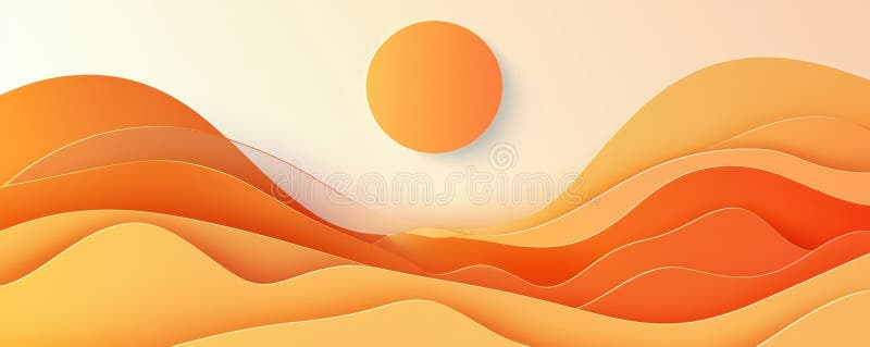 Abstract Wavy Orange Background with Curved Shapes and Soft Gradients ...