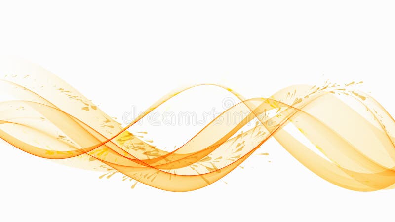 Abstract Wavy Orange Flow of Wavy Transparent Lines with Splatter ...
