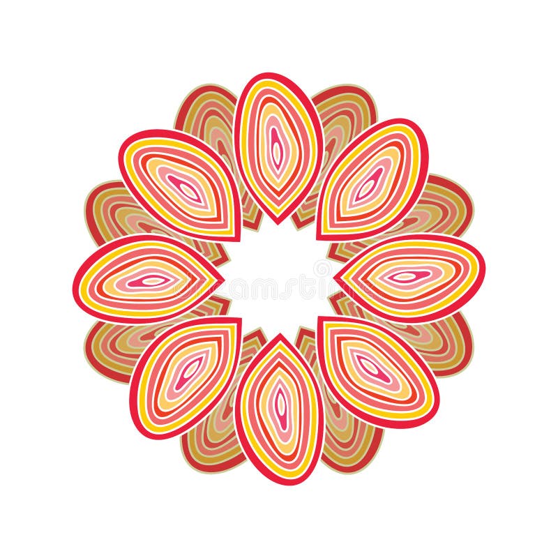 Abstract Wavy Ornament. Decorative Ornamental Round Design Stock Vector ...
