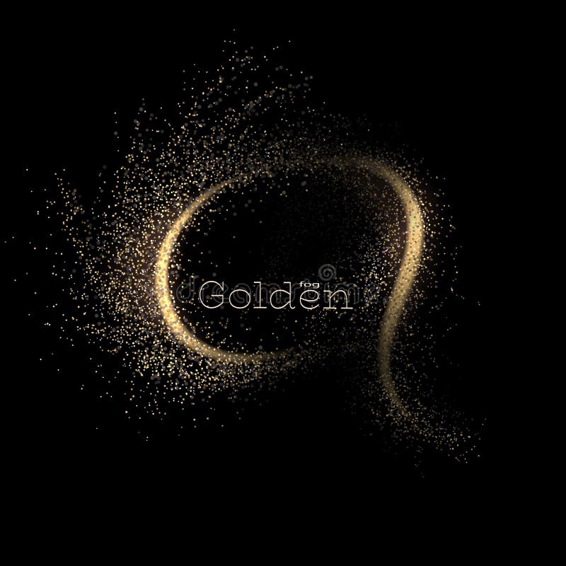 Abstract Wavy,oval Isolated Frame with Gold Glitter, Design Component ...