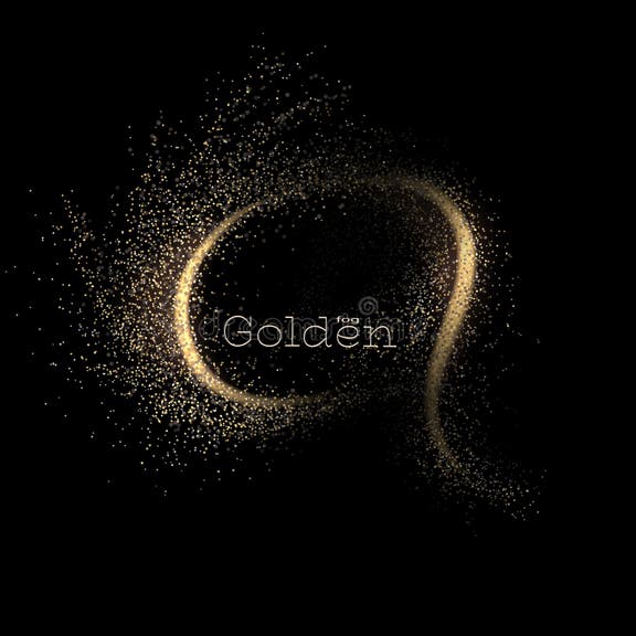 Abstract Wavy,oval Isolated Frame with Gold Glitter, Design Component ...