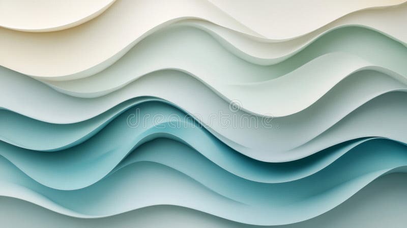 Abstract Wavy Paper Design in Pastel Blue and White Hues Stock ...