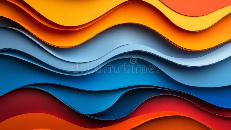 Abstract Wavy Paper Texture Background in Vibrant Hues Stock ...