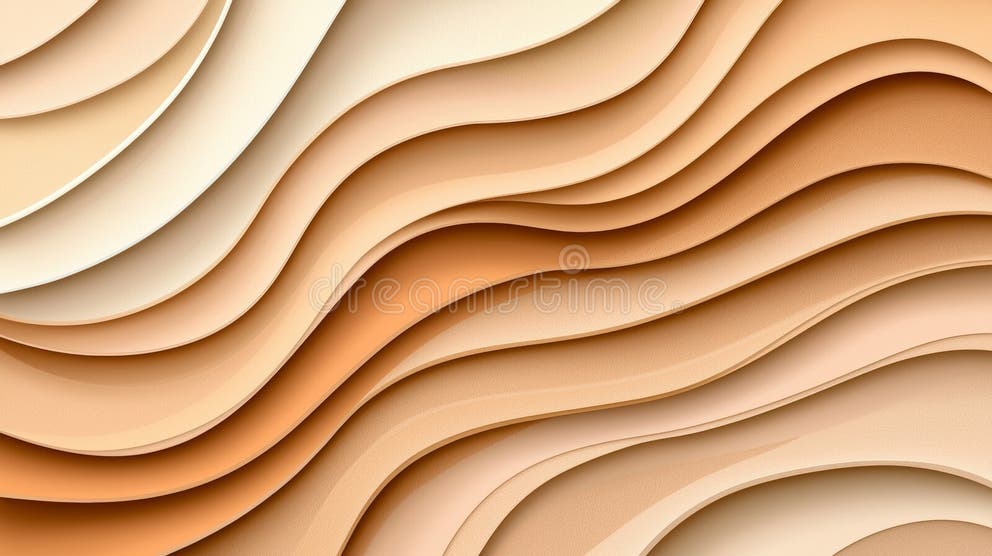 Abstract Wavy Paper Texture in Warm Neutral Tones Stock Illustration ...