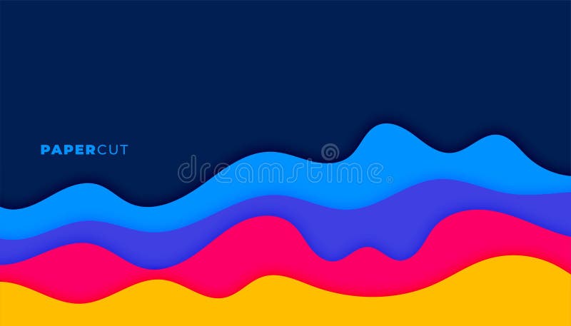 Abstract Wavy Papercut Shapes Background Curvy Design Stock Vector ...