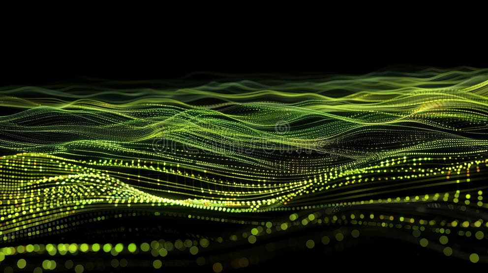 Abstract Wavy Particle Streams: Tech, Data Visualization Background ...