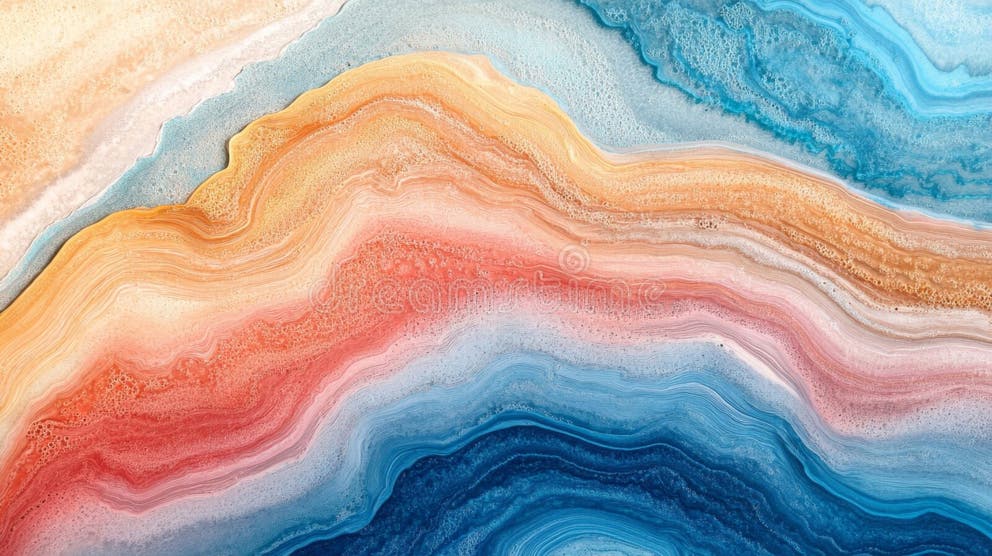 Abstract Wavy Pastel Color Marble Texture Design Stock Illustration ...