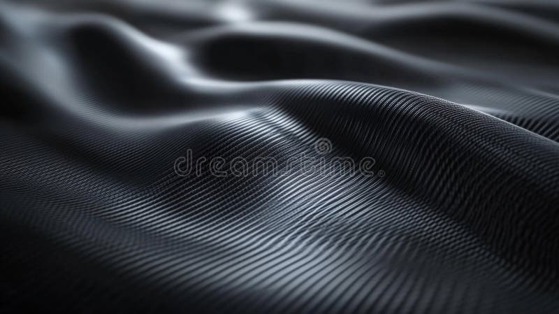 Abstract Wavy Pattern on Black Fabric Stock Illustration - Illustration ...
