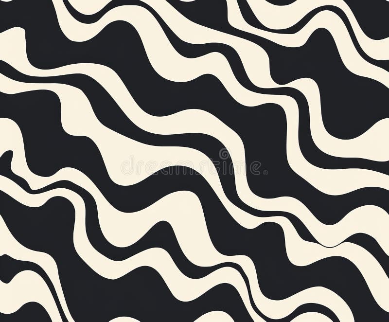 Abstract Wavy Pattern in Black and White Stock Illustration ...