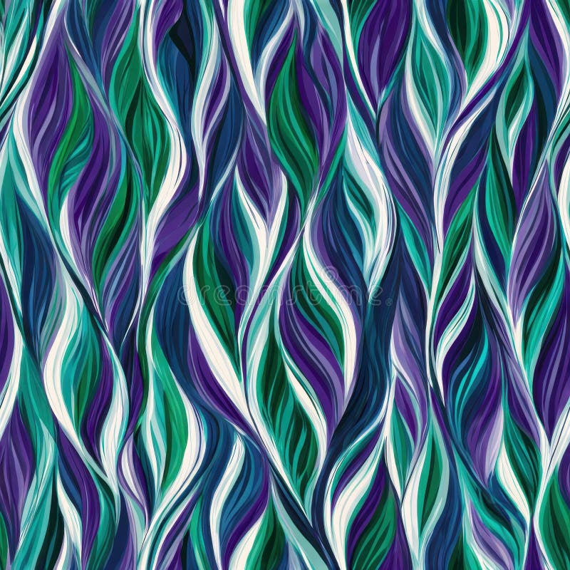 Abstract Wavy Pattern with Blue, Green, and Purple Colors in Fluid Design. Stock Photo - Image ...