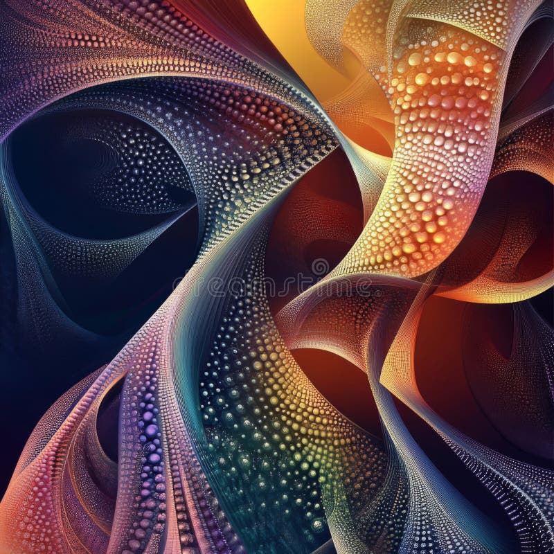 Abstract Wavy Pattern with Circular Embellishments Stock Illustration ...