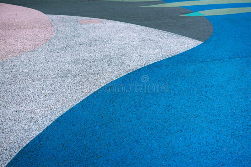 Wavy Pattern Design Art on the Floor. Stock Image - Image of line ...