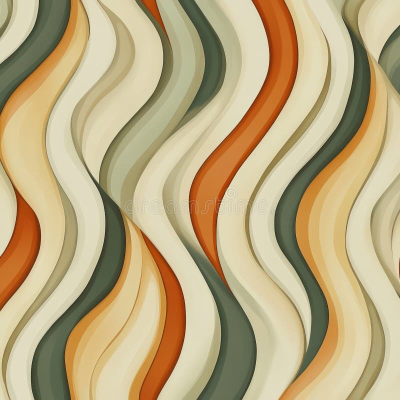 Abstract Wavy Pattern in Earth Tones with Soft Curves and Lines Stock ...