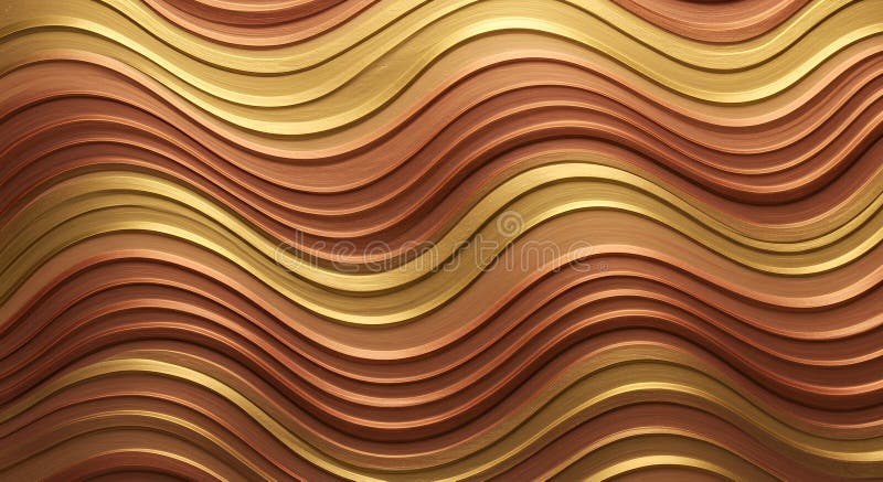 Abstract Wavy Pattern with Gold and Copper Metallic Texture Background ...
