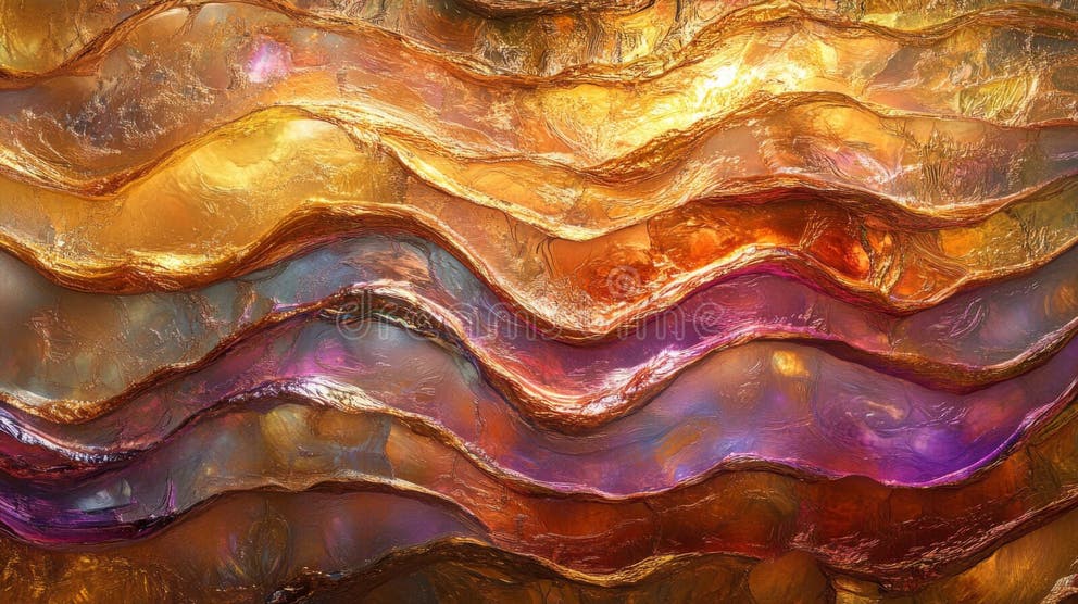 Abstract Wavy Pattern with Metallic Sheen and Iridescent Colors Stock ...