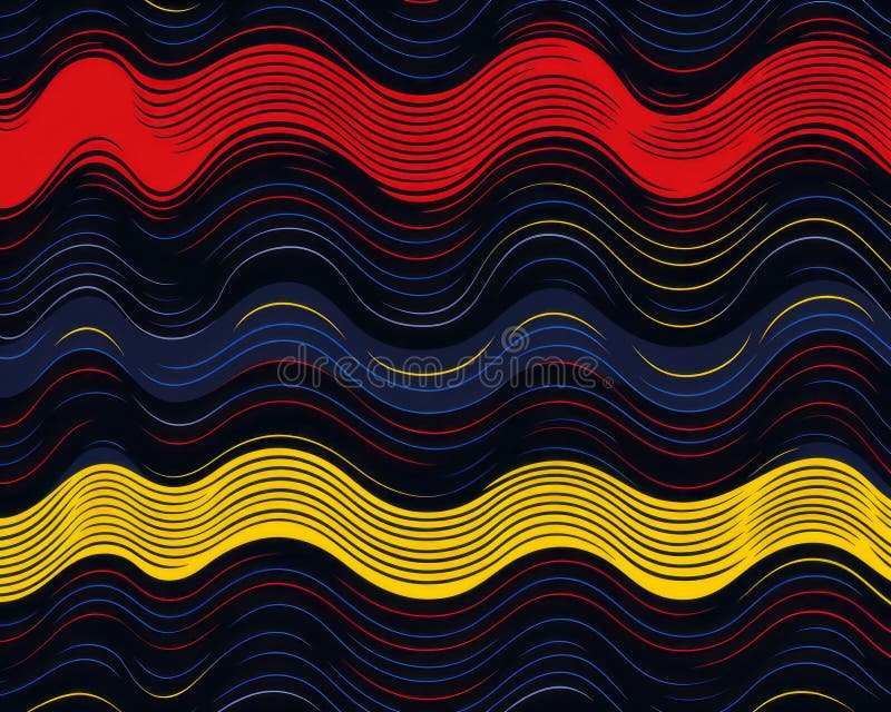 An Abstract Wavy Pattern with Red Yellow and Blue Waves Stock ...