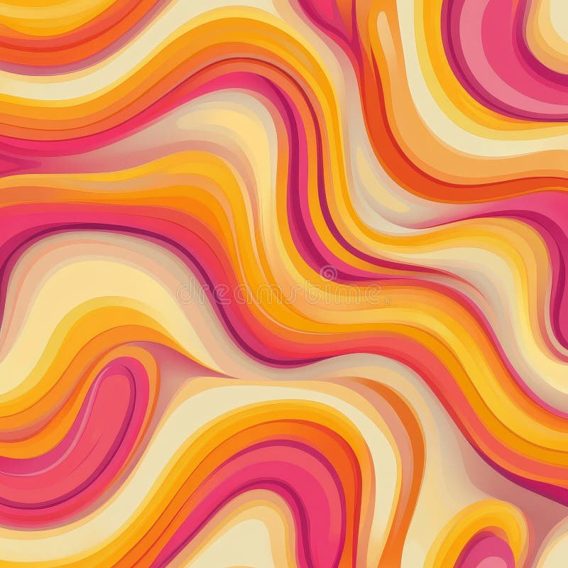 Abstract Wavy Pattern with a Retro Color Palette for Designing Fabrics ...