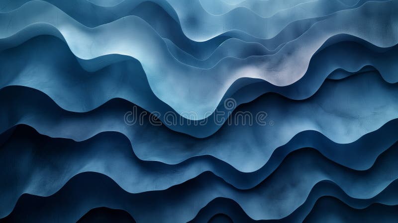 Abstract Wavy Pattern in Shades of Blue, a Calming Visual Experience ...