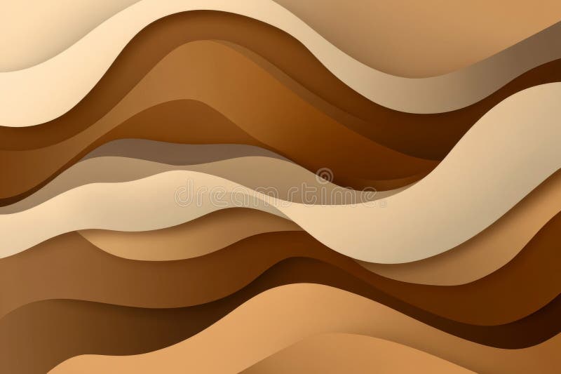 Abstract Wavy Pattern in Shades of Brown and Beige Stock Illustration ...