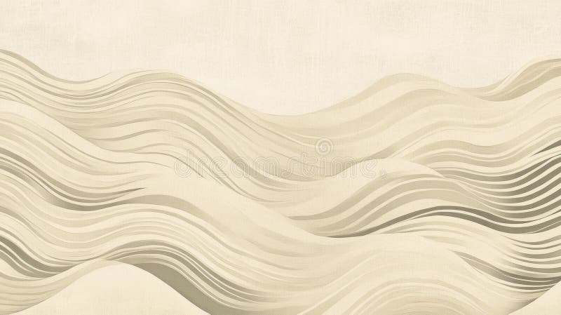 Abstract Wavy Pattern in Soft Beige and Cream Tones Stock Illustration ...