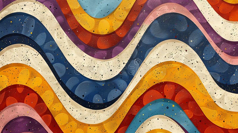 Abstract Wavy Pattern in Vibrant Colors Stock Illustration ...