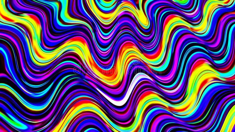 Abstract Wavy Pattern in Vibrant Colors, Psychedelic Art Background ...