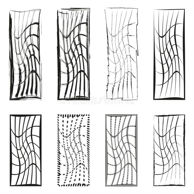 Abstract Wavy Patterns. Distorted Line Textures. Organic Ripple Forms ...