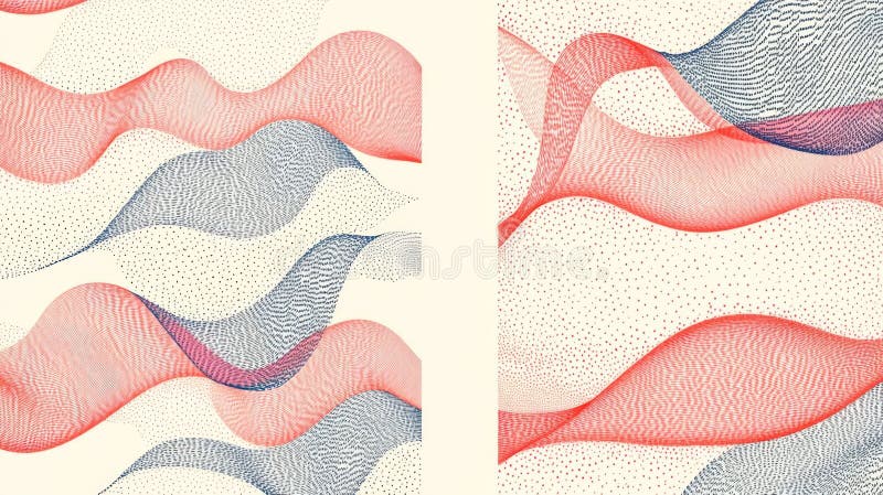 Abstract Red and Blue Wave Pattern Background Design Stock Illustration ...