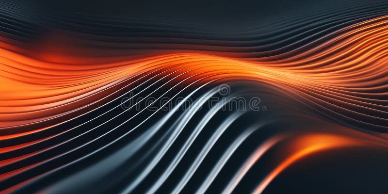Abstract Wavy Patterns in Shades of Orange and Black Create a ...