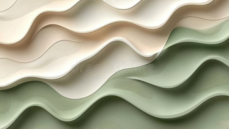 Abstract Wavy Patterns in Soft Neutral Tones of Cream and Green for ...