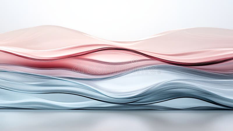 Abstract Wavy Patterns in Soft Pink and Blue Hues Create a Serene ...