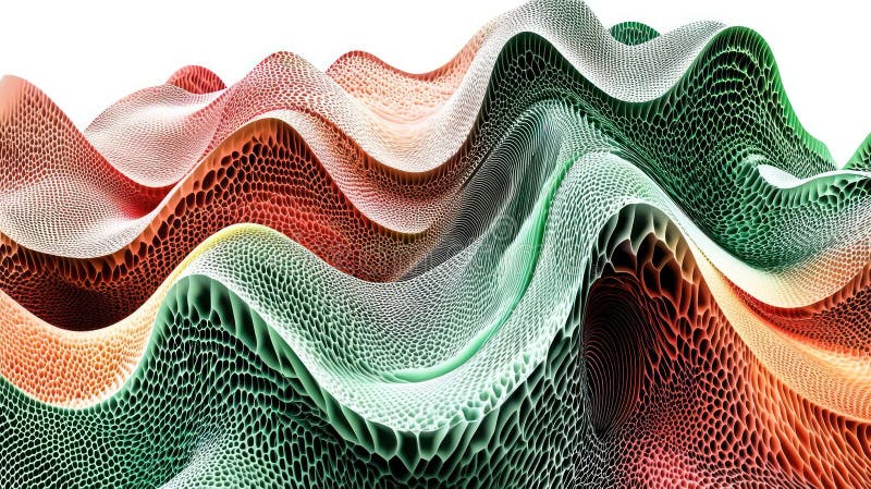 Abstract Wavy Patterns in Vibrant Colors Create a Dynamic Visual Effect ...