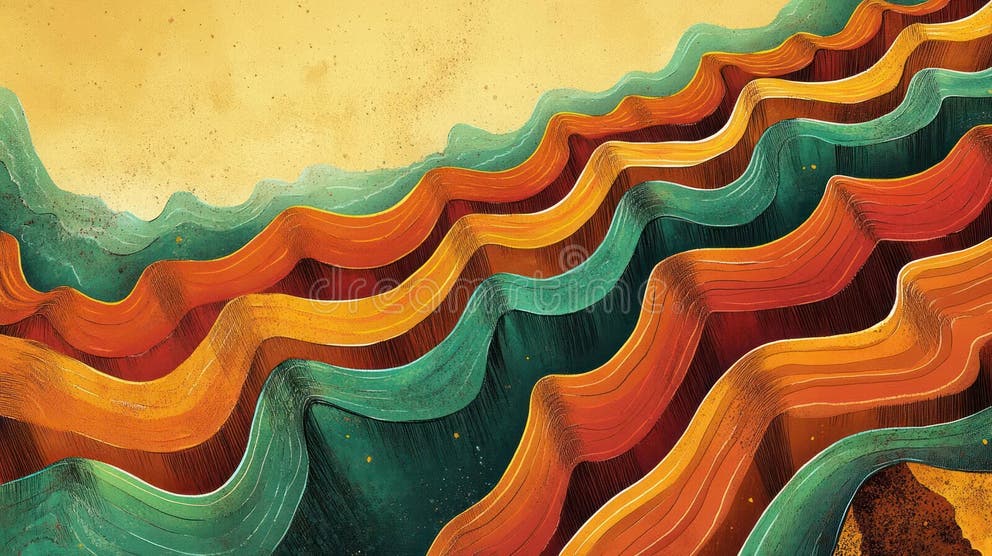 Abstract Wavy Patterns in Warm Colors Create a Dynamic Visual Flow ...