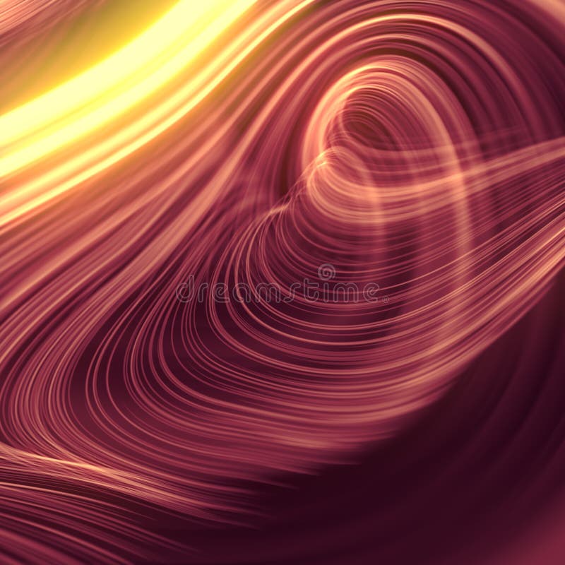 Abstract Wavy Psychedelic Pattern of Glowing Electric Lines. Geometric ...