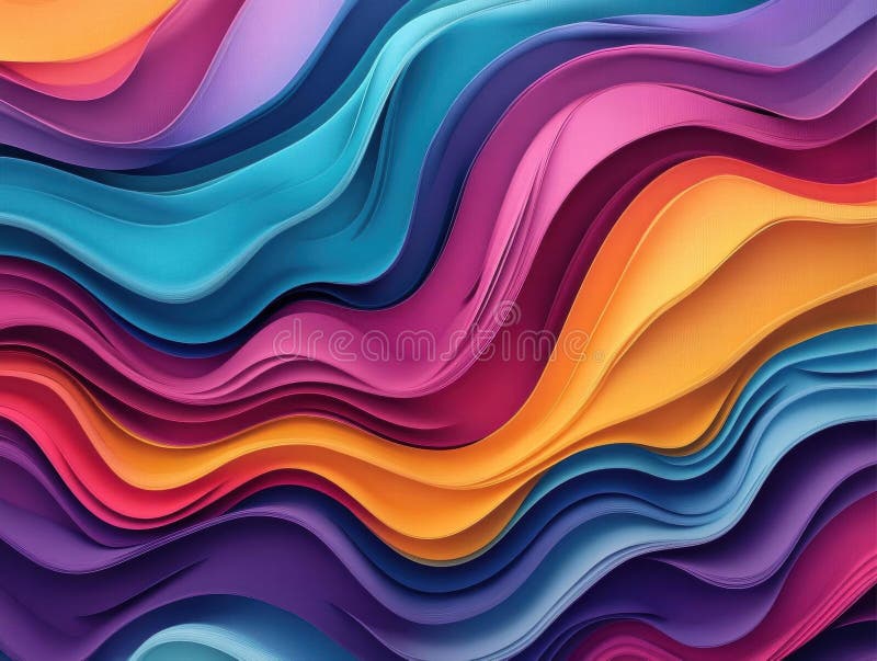 Abstract Wavy Rainbow Colors Stock Illustration - Illustration of light ...