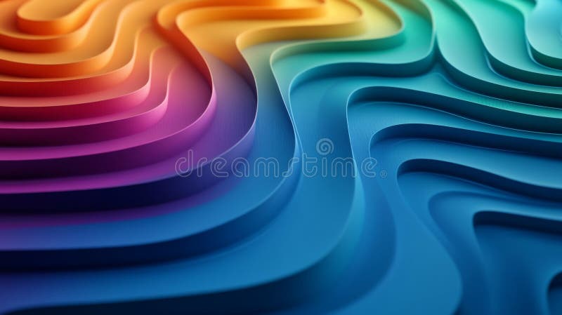 Abstract Wavy Rainbow Stripes Pattern Stock Illustration - Illustration ...