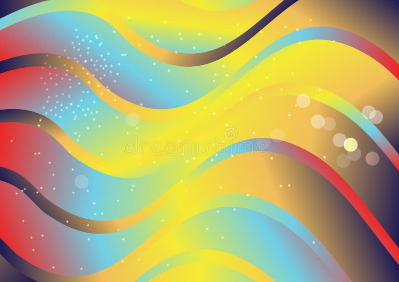 Abstract Wavy Red Yellow and Blue Gradient Background Vector Art Stock ...