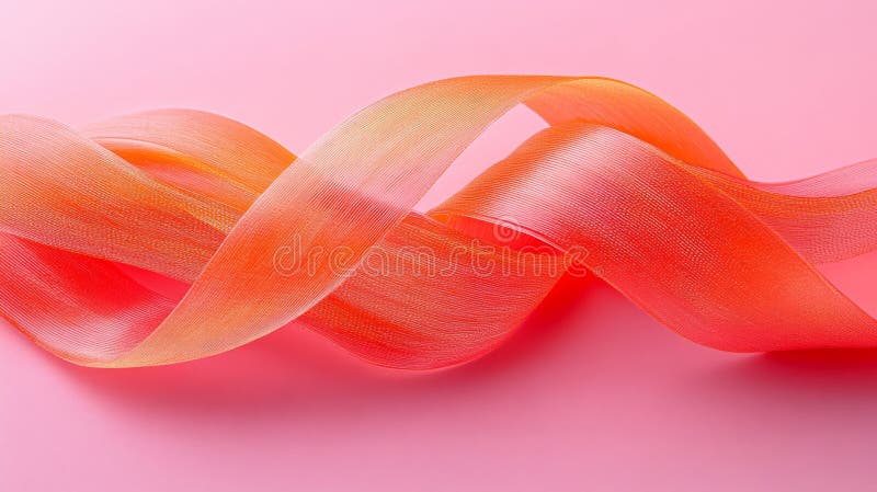 Abstract Wavy Ribbon Design on Pink Background with Subtle Texture and ...